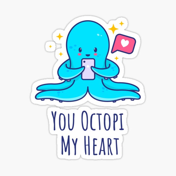 "You Octopi My Heart" Sticker for Sale by BeesandBoo | Redbubble