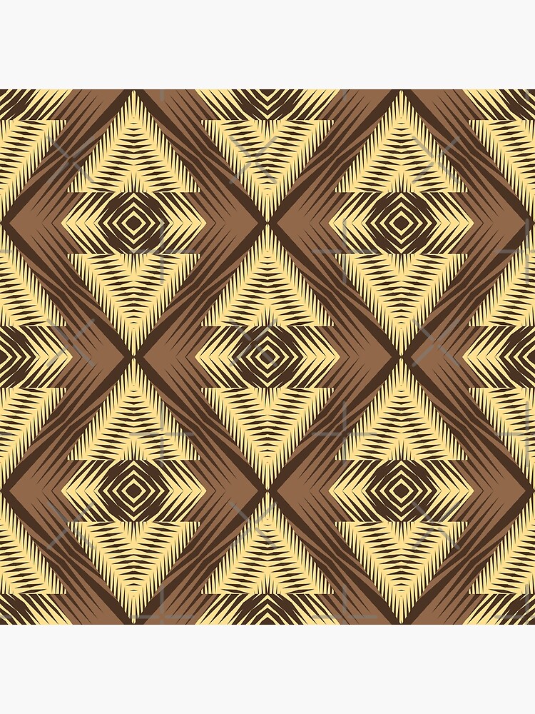 "Brown yellow African tribal textile pattern art" Art Board Print for ...