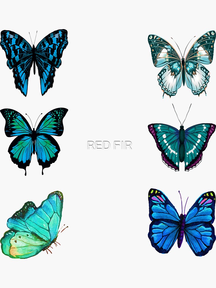 "monarch butterfly sticker pack blue" Sticker for Sale by KHALID2000 ...