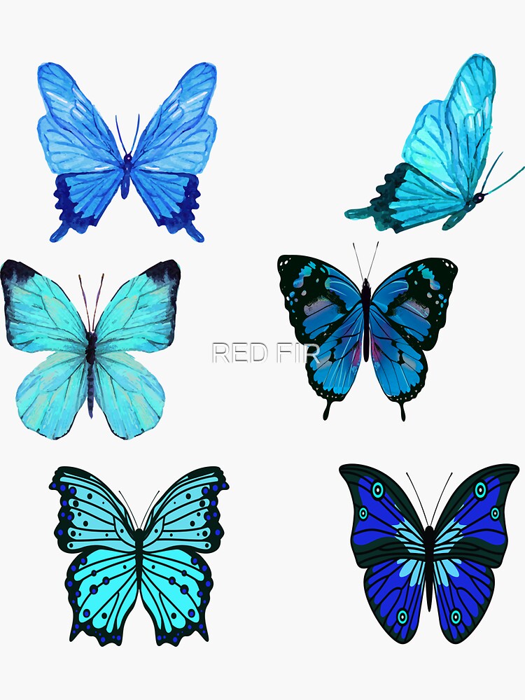 "monarch butterfly sticker pack blue" Sticker for Sale by KHALID2000 ...