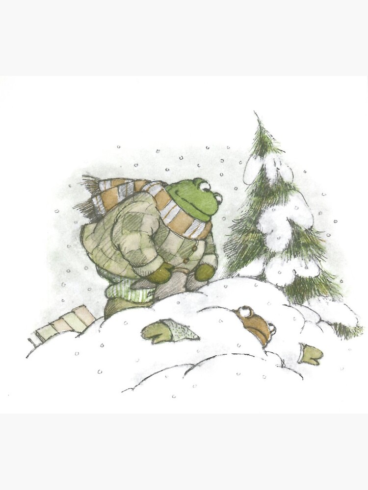 "frog and toad in the snow" Sticker for Sale by frog-and-toad | Redbubble