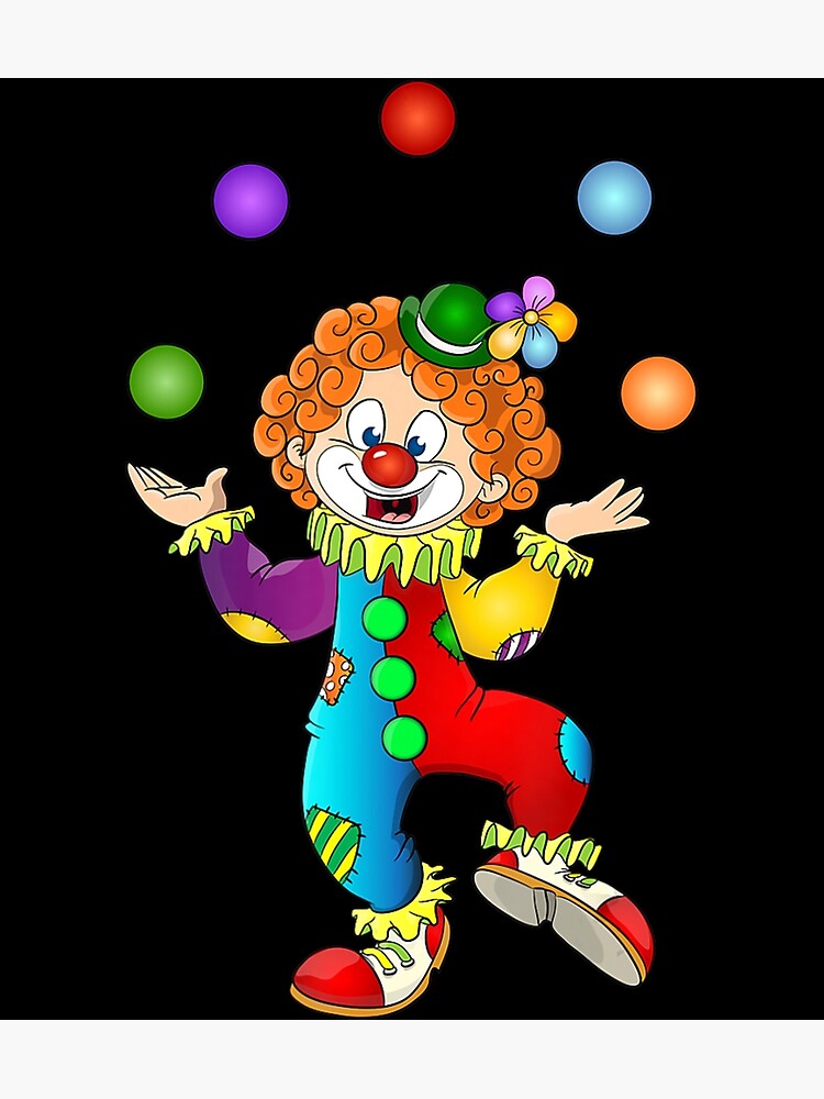 "Funny carnival juggling clown costume" Poster for Sale by EvaDietrich ...