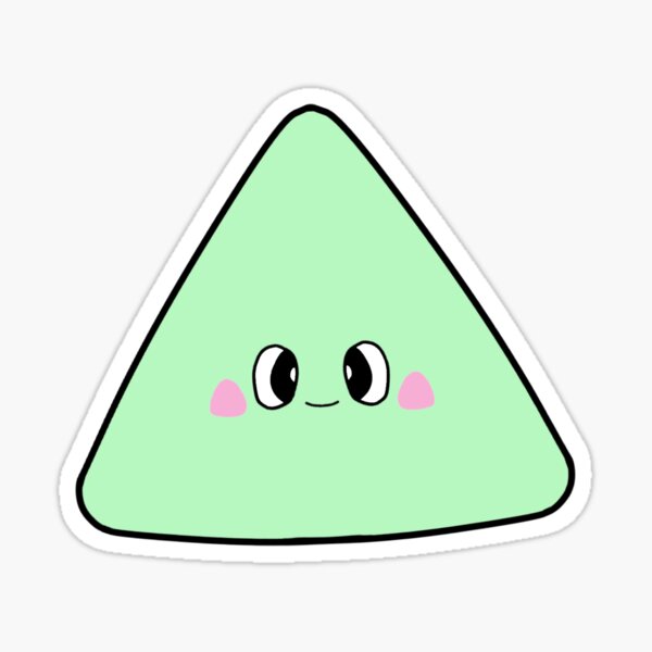 "Cute Green Triangle" Sticker by gooonyeeen | Redbubble