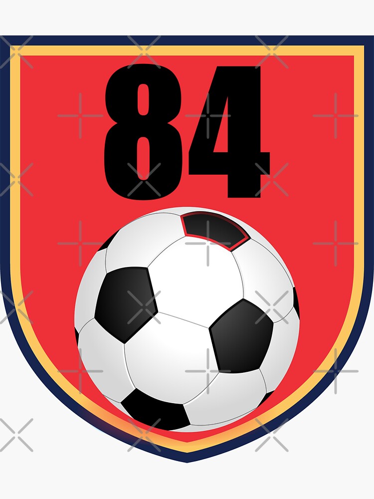 "number 84 (eighty four) soccer ball" Sticker by roartstreet | Redbubble