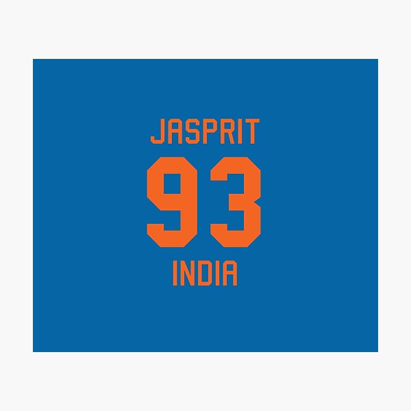 "Jasprit Bumrah | 93 | Indian Cricket Jersey" Photographic Print for ...