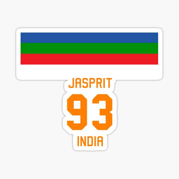 "Jasprit Bumrah | 93 | Indian Cricket Jersey" Sticker for Sale by ...