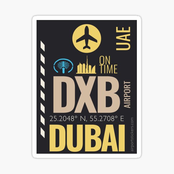 "DUBAI DXB airport " Sticker for Sale by Aviators | Redbubble