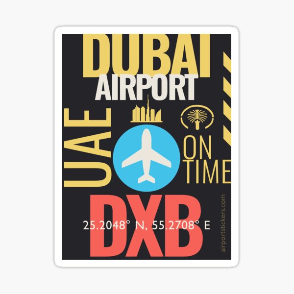 "DUBAI 2021X DXB airport " Sticker for Sale by Aviators | Redbubble