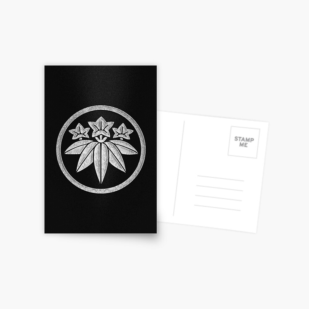 "Minamoto Kamon Sasa Rindo in Silver Foil" Postcard for Sale by Takeda ...