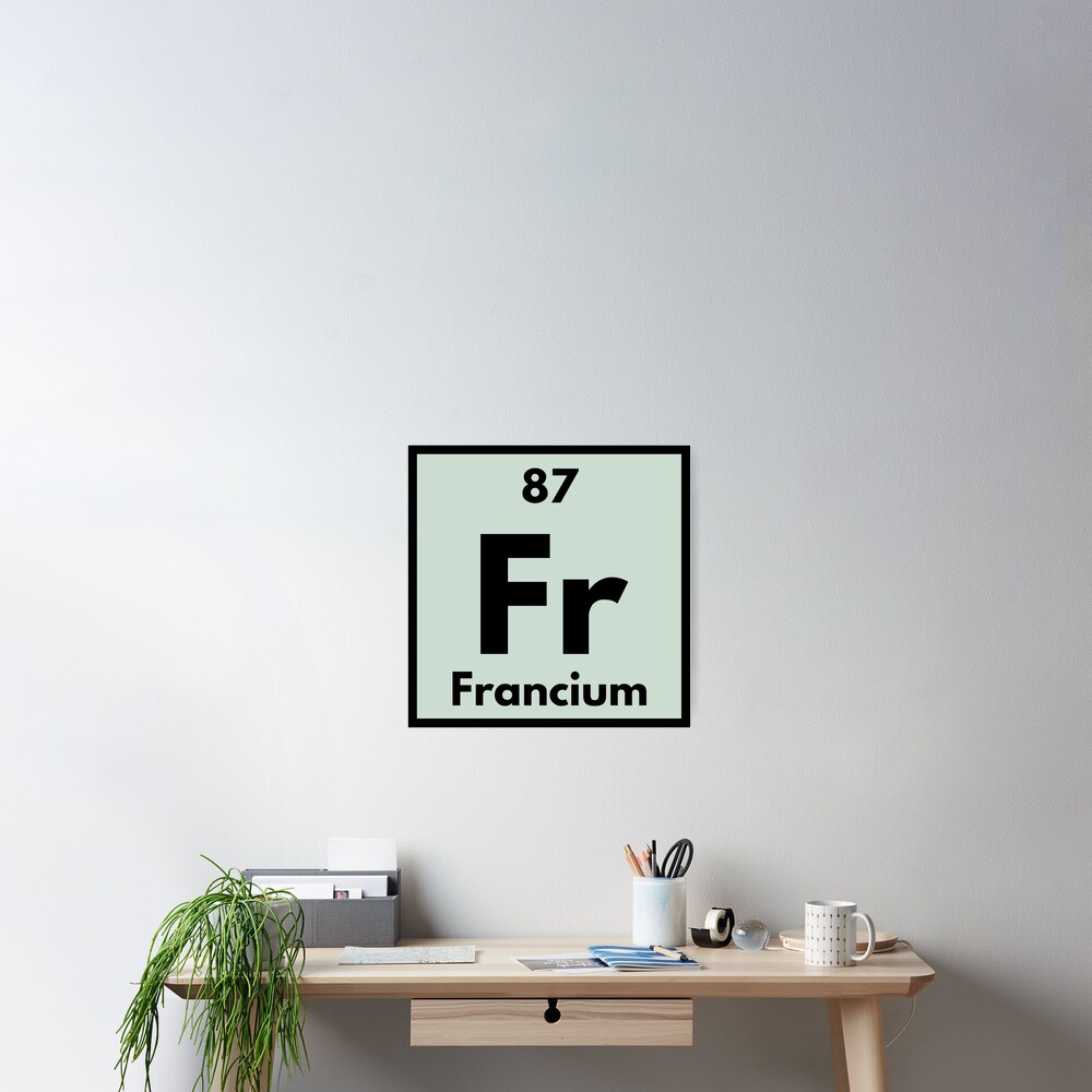 Póster «Número de elemento de la tabla periódica 87 Fr Francium» de ...