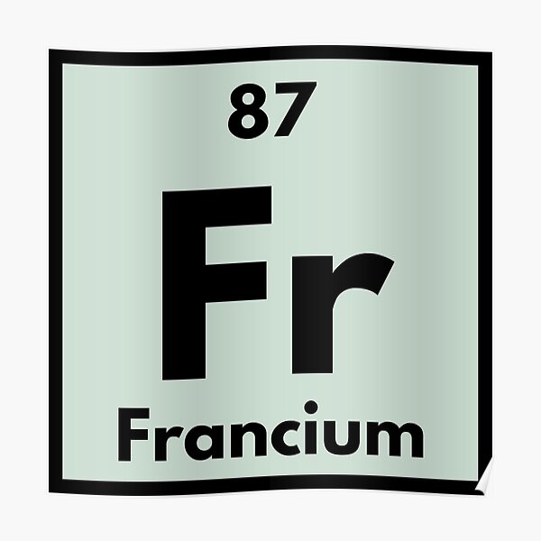 Póster «Número de elemento de la tabla periódica 87 Fr Francium» de ...