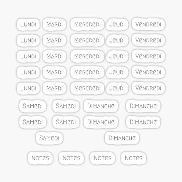 "Sticker Pack 2 - Days of the week - Bullet journal, planner ...