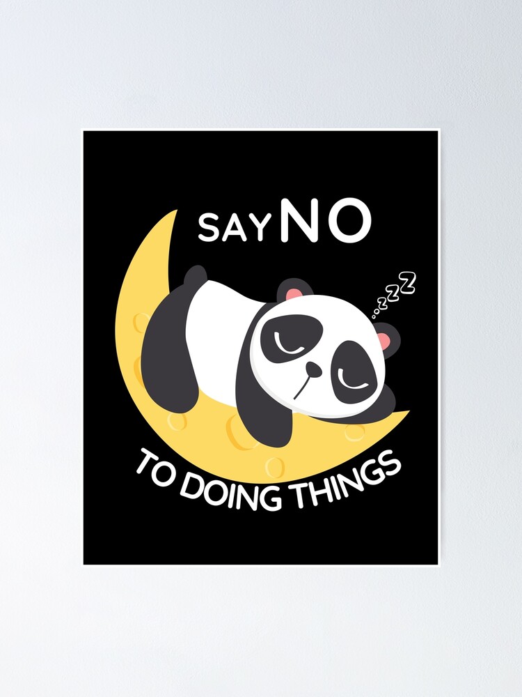 "Cute Animal Friendly Panda - Bored Sleeping Baby Panda" Poster by ...