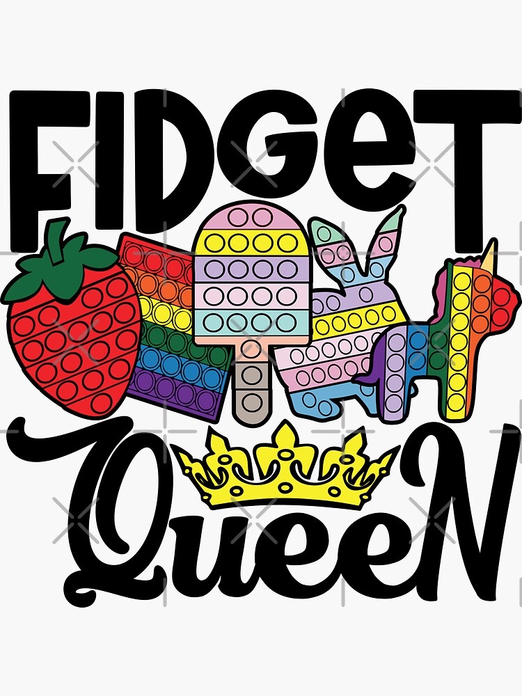Pegatina «Fidget Queen Popit Pop It Paleta colorida de unicornio» de ...
