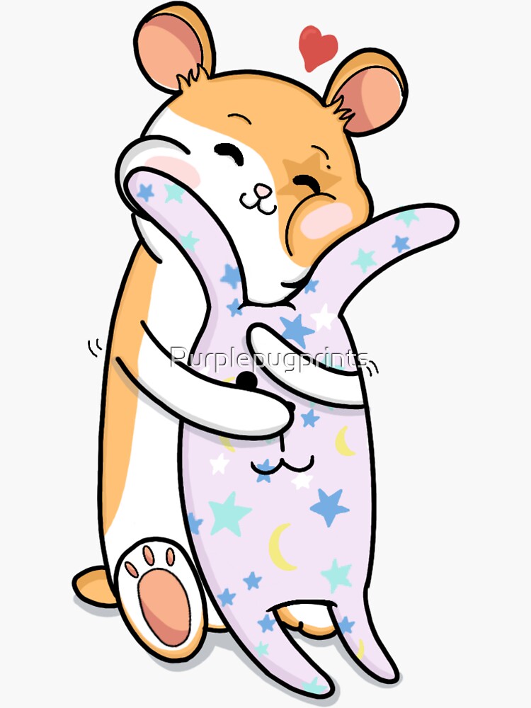 "Hamster hug" Sticker for Sale by Purplepugprints | Redbubble