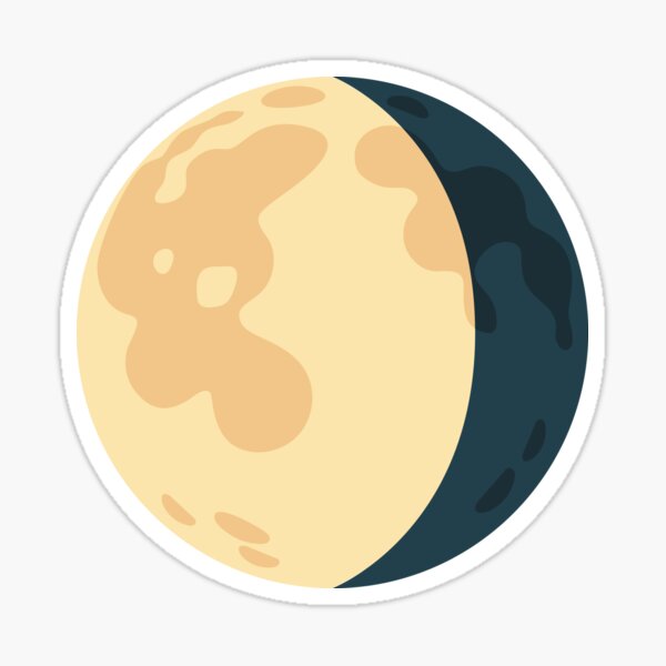 "Waning Gibbous Moon Waning Gibbous Moon Symbol" Sticker for Sale by ...