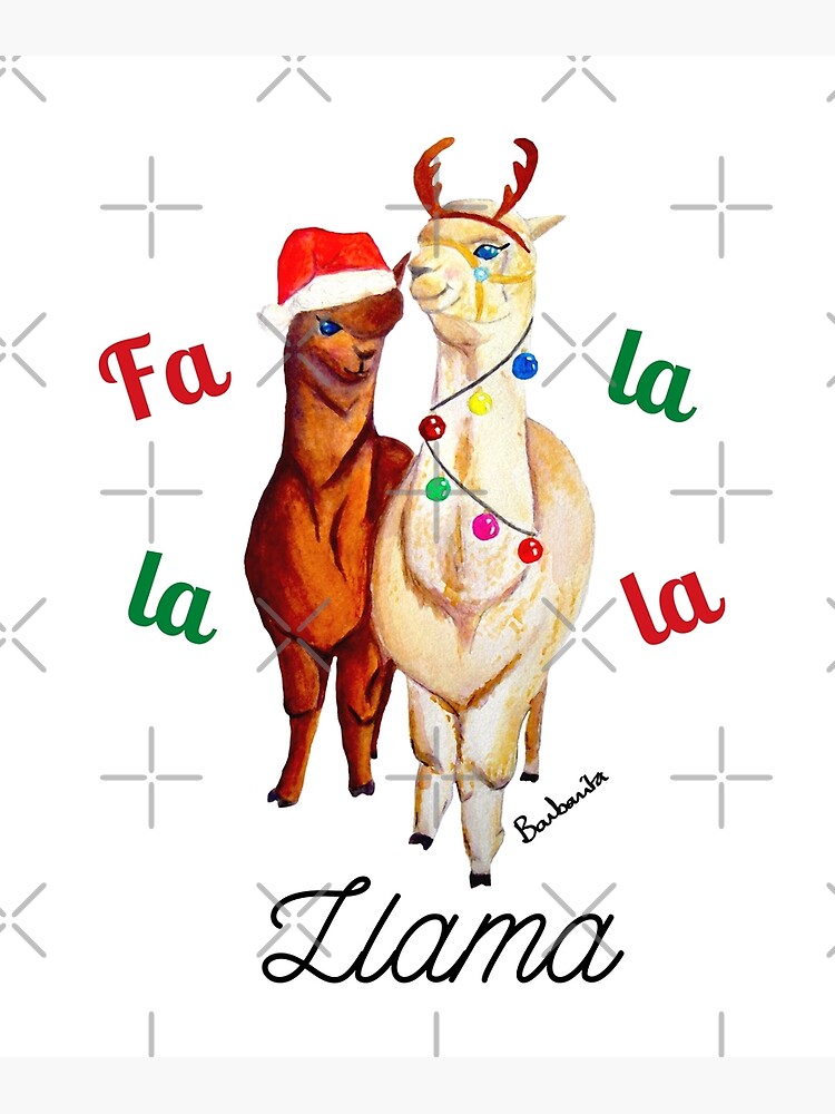 Póster «Fa La La Llama - Llama Lover - Villancico Navidad Navidad» de ...