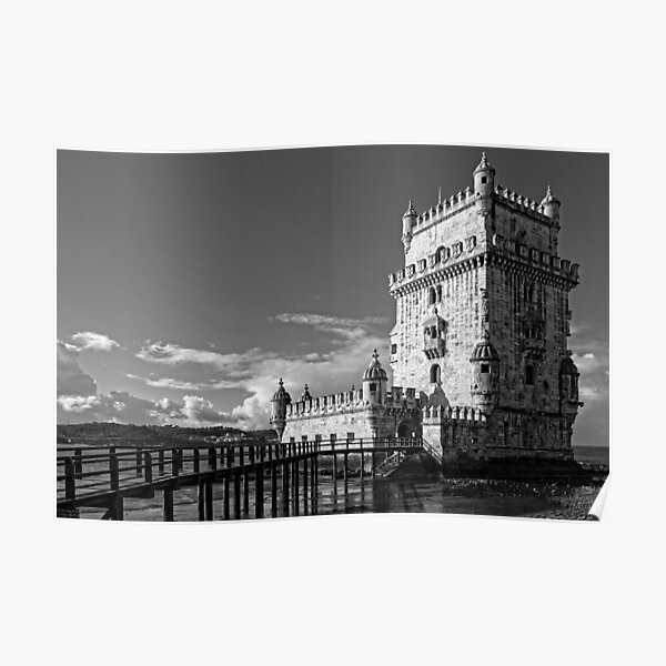 "The Many Shades Of Belem Tower - 3 - Monochrome ©" Poster for Sale by ...