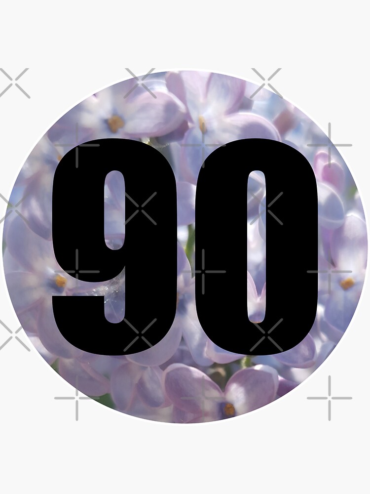 "number ninety (90) purple lilac flowers" Sticker by roartstreet ...