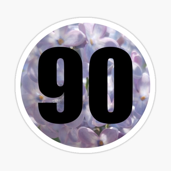 "number ninety (90) purple lilac flowers" Sticker by roartstreet ...
