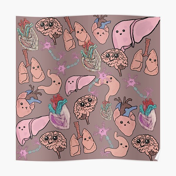 "Cute organs" Poster for Sale by Tamm-art | Redbubble