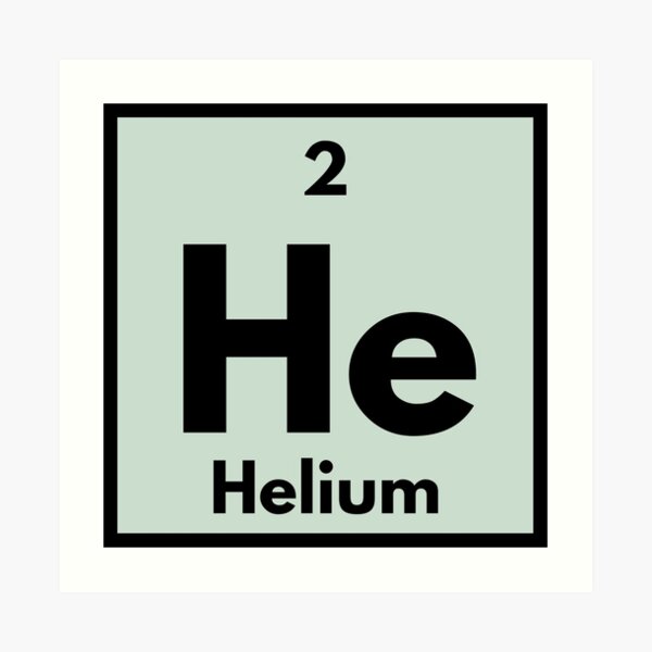 "Periodic Table element number 2 He Helium" Art Print by PeriodicBliss ...