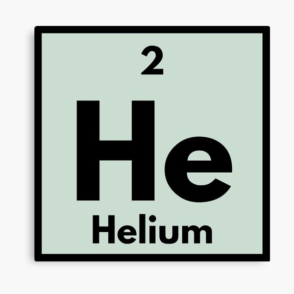 "Periodic Table element number 2 He Helium" Canvas Print by ...
