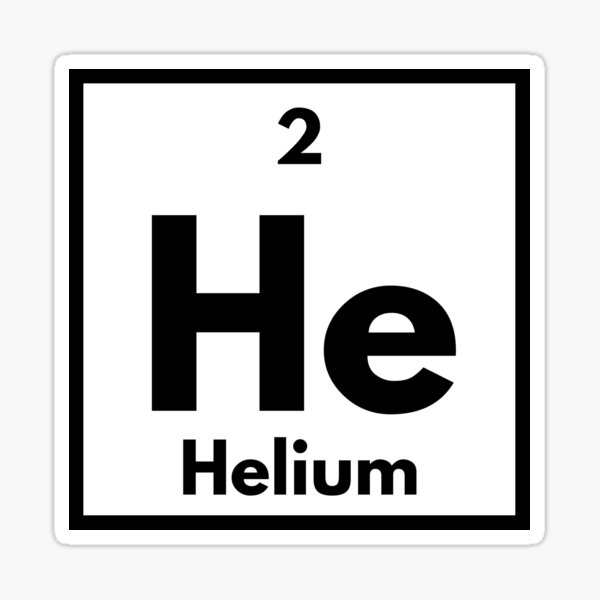 "Periodic Table element number 2 He Helium" Sticker for Sale by ...