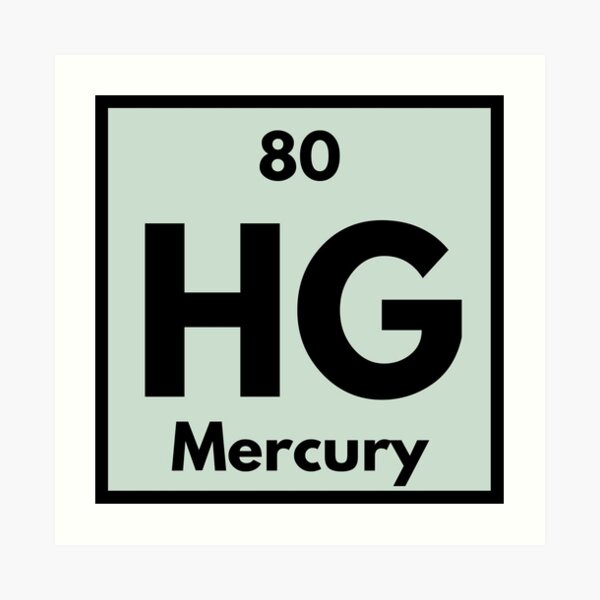 Lámina artística «Elemento de la tabla periódica número 80 HG Mercurio ...