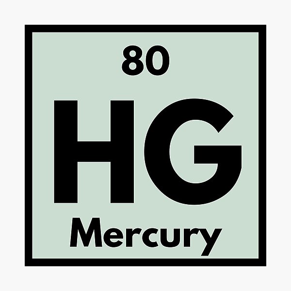 Lámina fotográfica «Elemento de la tabla periódica número 80 HG ...