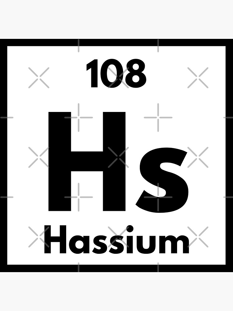 "Periodic Table element number 108 Hs Hassium" Sticker for Sale by ...