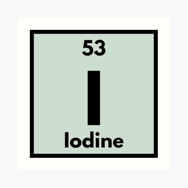 "Periodic Table element number 53 I Iodine" Art Print by PeriodicBliss ...