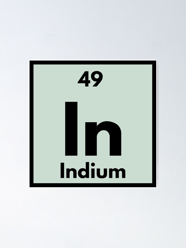 "Periodic Table element number 49 In Indium" Poster by PeriodicBliss ...