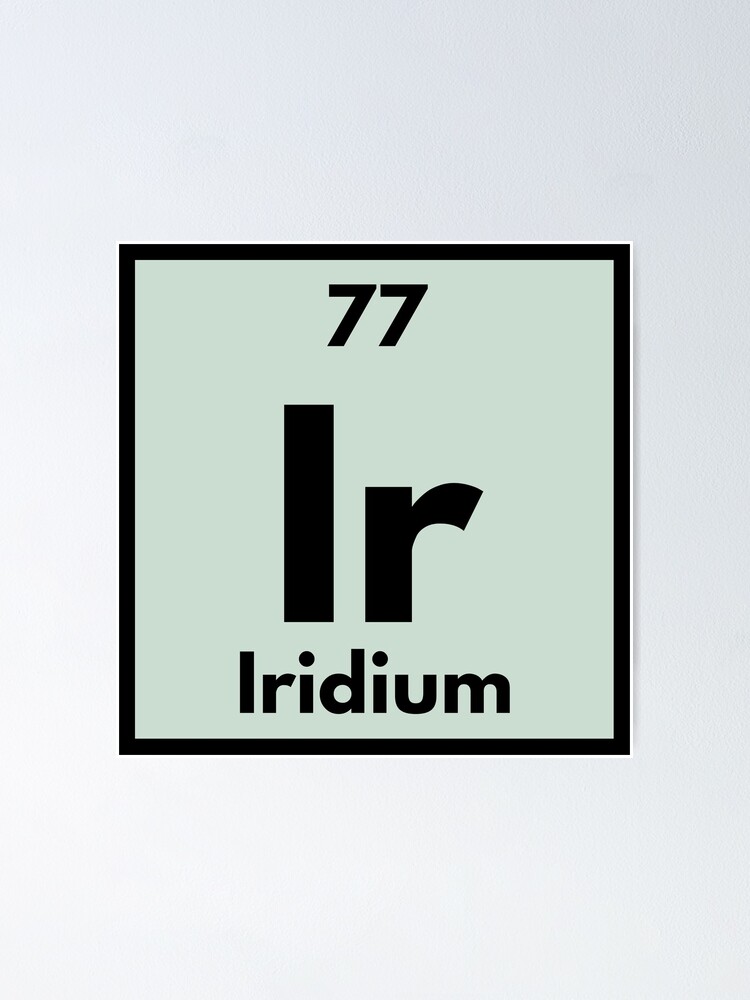 Póster «Número de elemento de la tabla periódica 77 Ir Iridium» de ...