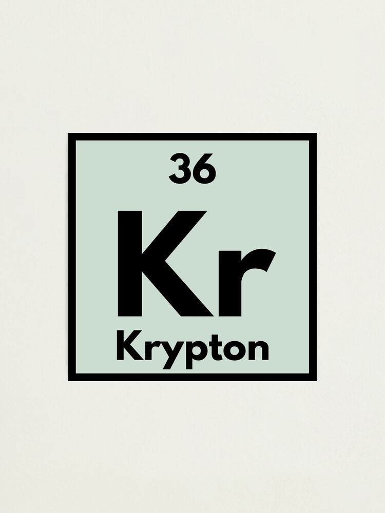 Lámina fotográfica «Elemento de la tabla periódica número 36 Kr Krypton» de PeriodicBliss ...