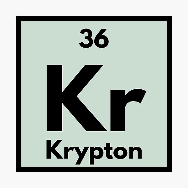 Lámina fotográfica «Elemento de la tabla periódica número 36 Kr Krypton ...