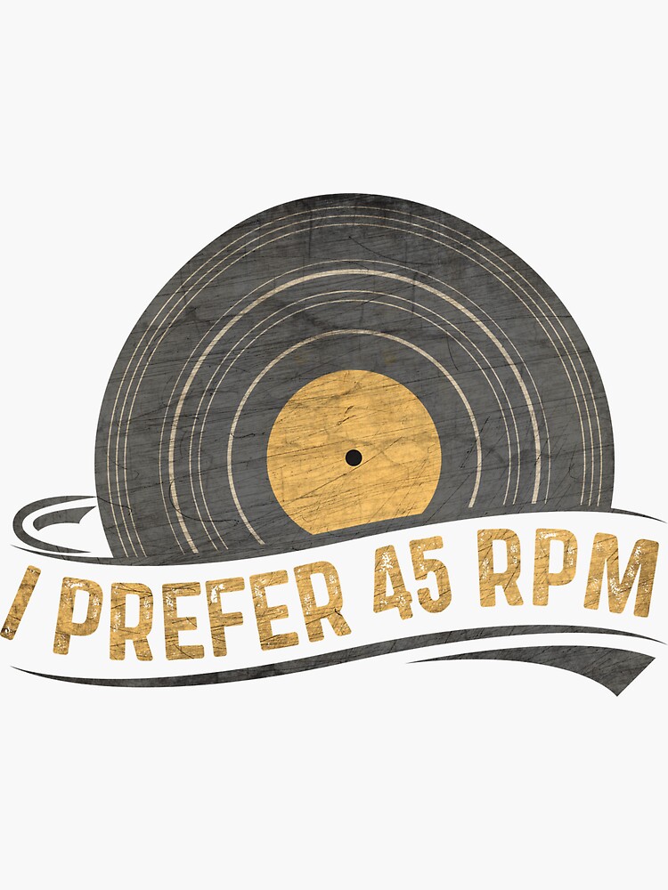 "Vinyl Records Collector Audiophile Retro Music Lover 45 RPM" Sticker ...