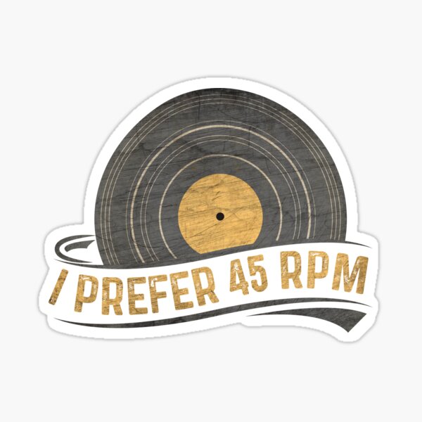 "Vinyl Records Collector Audiophile Retro Music Lover 45 RPM" Sticker ...