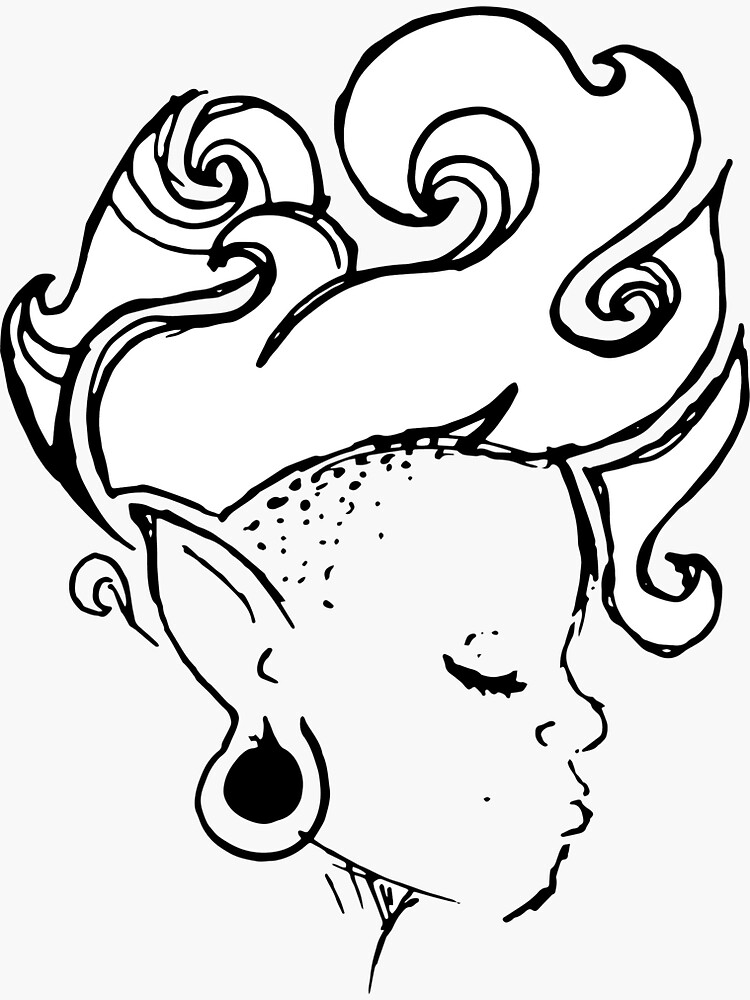 "Punk Elf Girl with Mohawk" Sticker for Sale by FortuneKooky | Redbubble