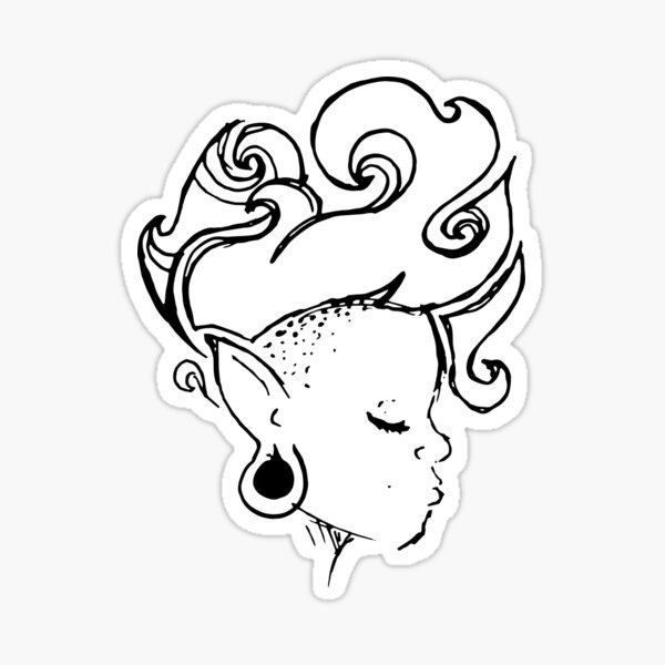 "Punk Elf Girl with Mohawk" Sticker for Sale by FortuneKooky | Redbubble
