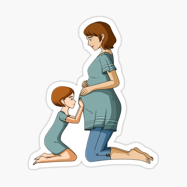 "Junge schwangere Mutter mit ihrer Tochter" Sticker von kanvasdesign ...