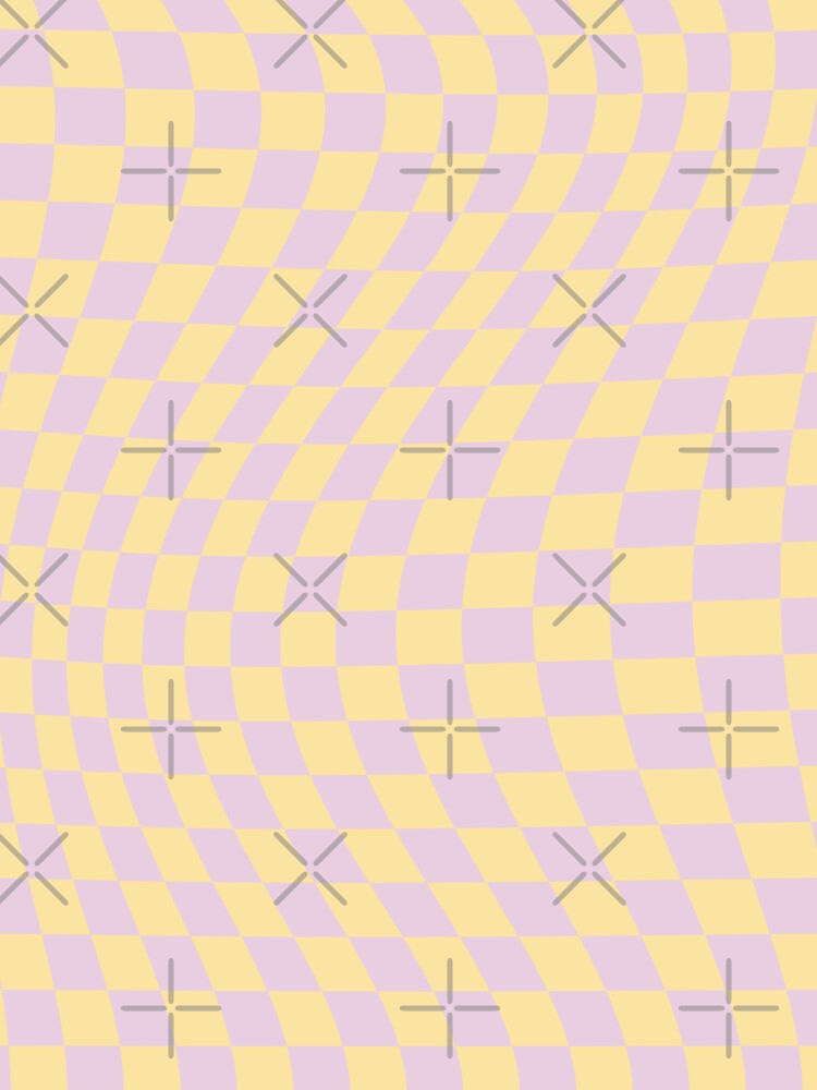 "Checkerboard Pattern Lilac And Yellow Check" Sticker by reginalima ...