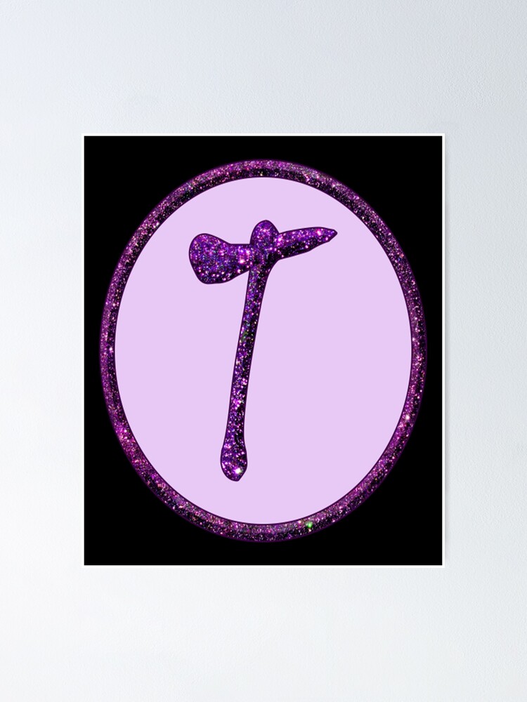 Póster «Camiseta letra T letra mayúscula T en morado en un lindo ...
