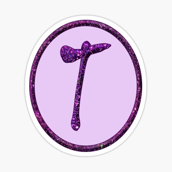Pegatina «Camiseta letra T letra mayúscula T en morado en un lindo ...