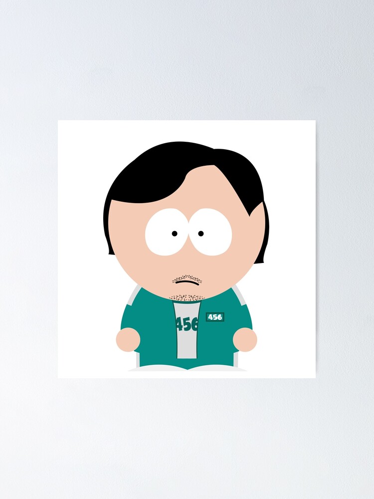 "Squid Game Seong Gi-hun № 456 in south park " Poster by TheFeduk1luv ...