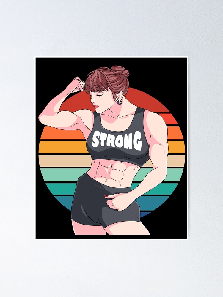 "Female Fitness Model Bodybuilder Strong Girl" Poster for Sale by ...