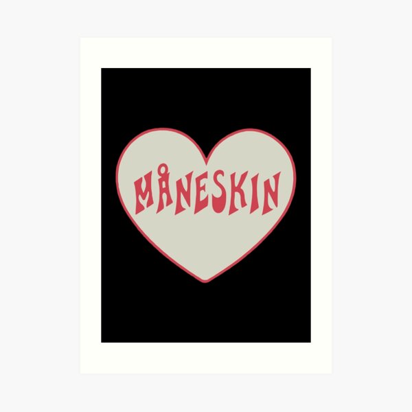 "MANESKIN Måneskin Merchandising MÅ Heart flare" Art Print by lacato ...