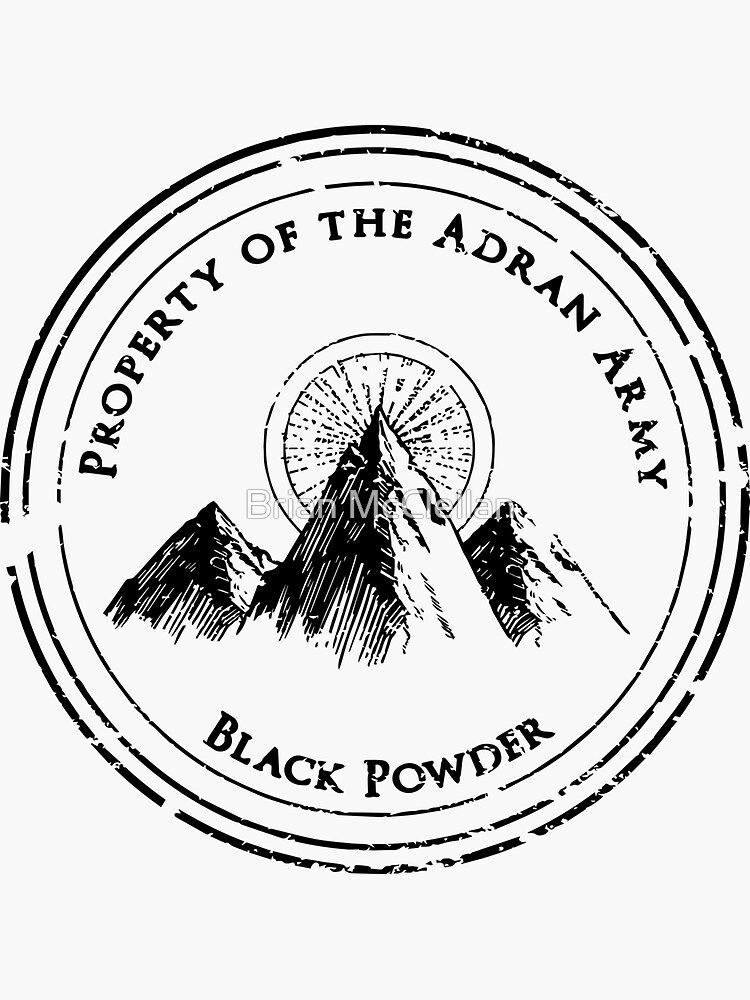 "Property of the Adran Army - Black on White" Sticker for Sale by Brian ...