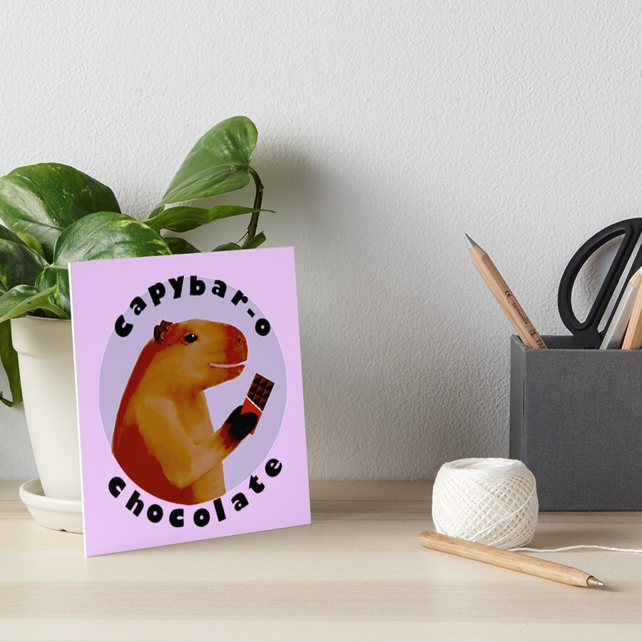 "Capybar o chocolate capybara" Art Board Print for Sale by glowvim ...