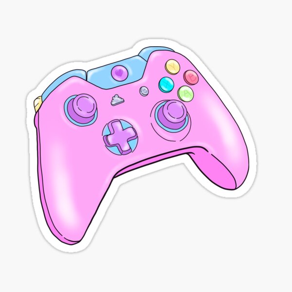 "Cute Pink Game Controller " Sticker for Sale by DragonsEyeMedia ...